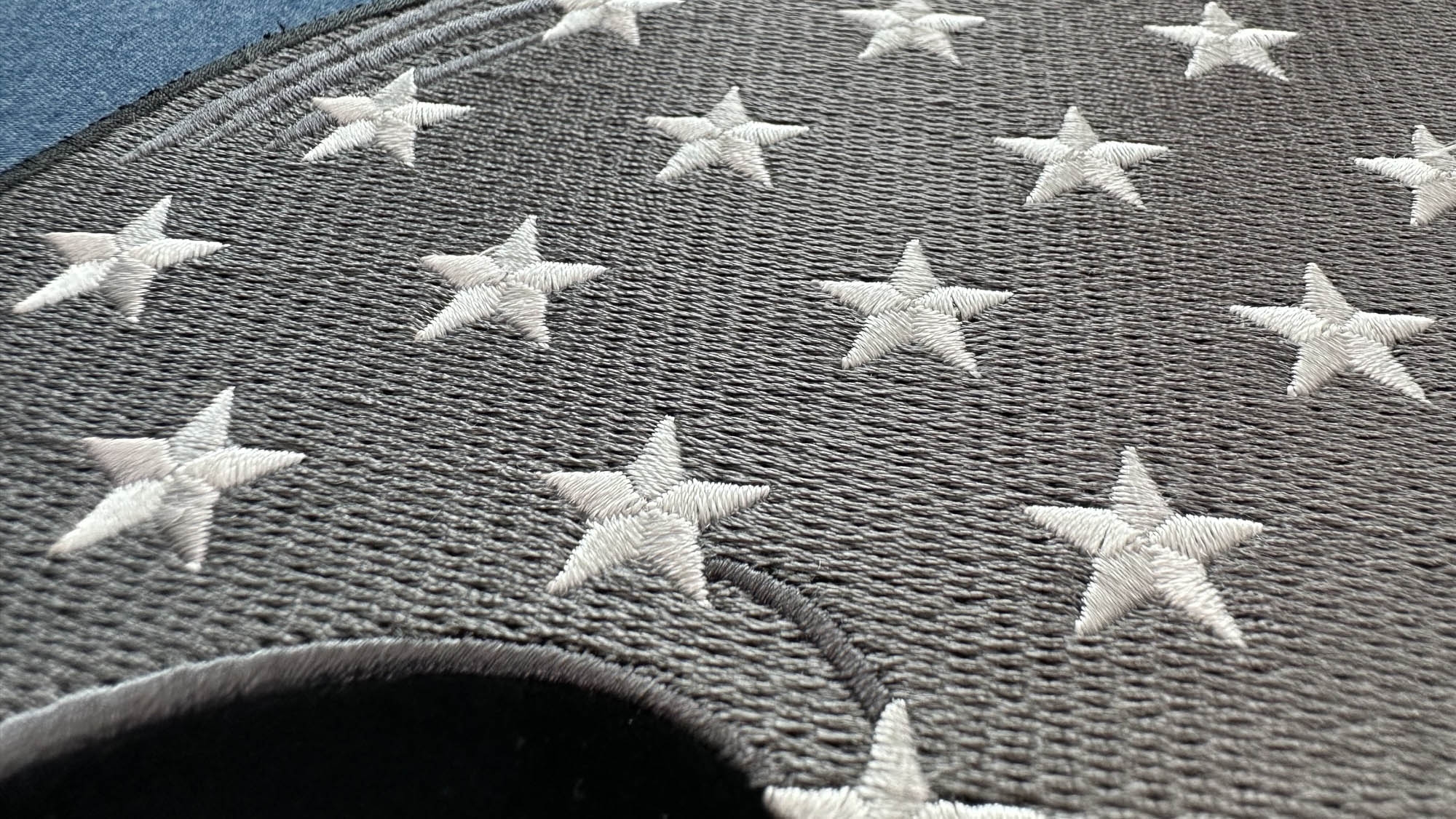 American Flag Blue Stripe Skull Patch, Large Skull Patches for Biker ...