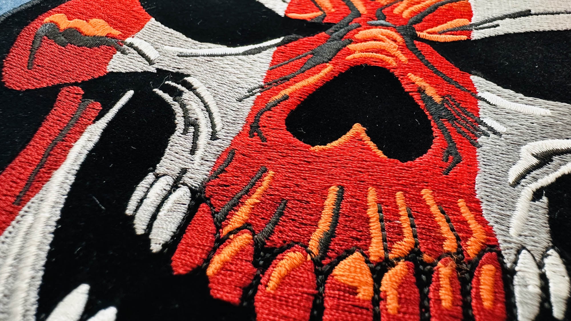 Puerto Rico Flag Skull Patch, Large Skull Patches by Ivamis Patches