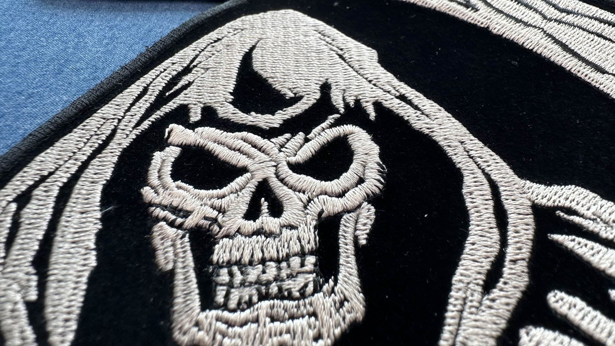 Sand Clock Reaper Patch, Large Skull Patches for Biker Jackets by ...