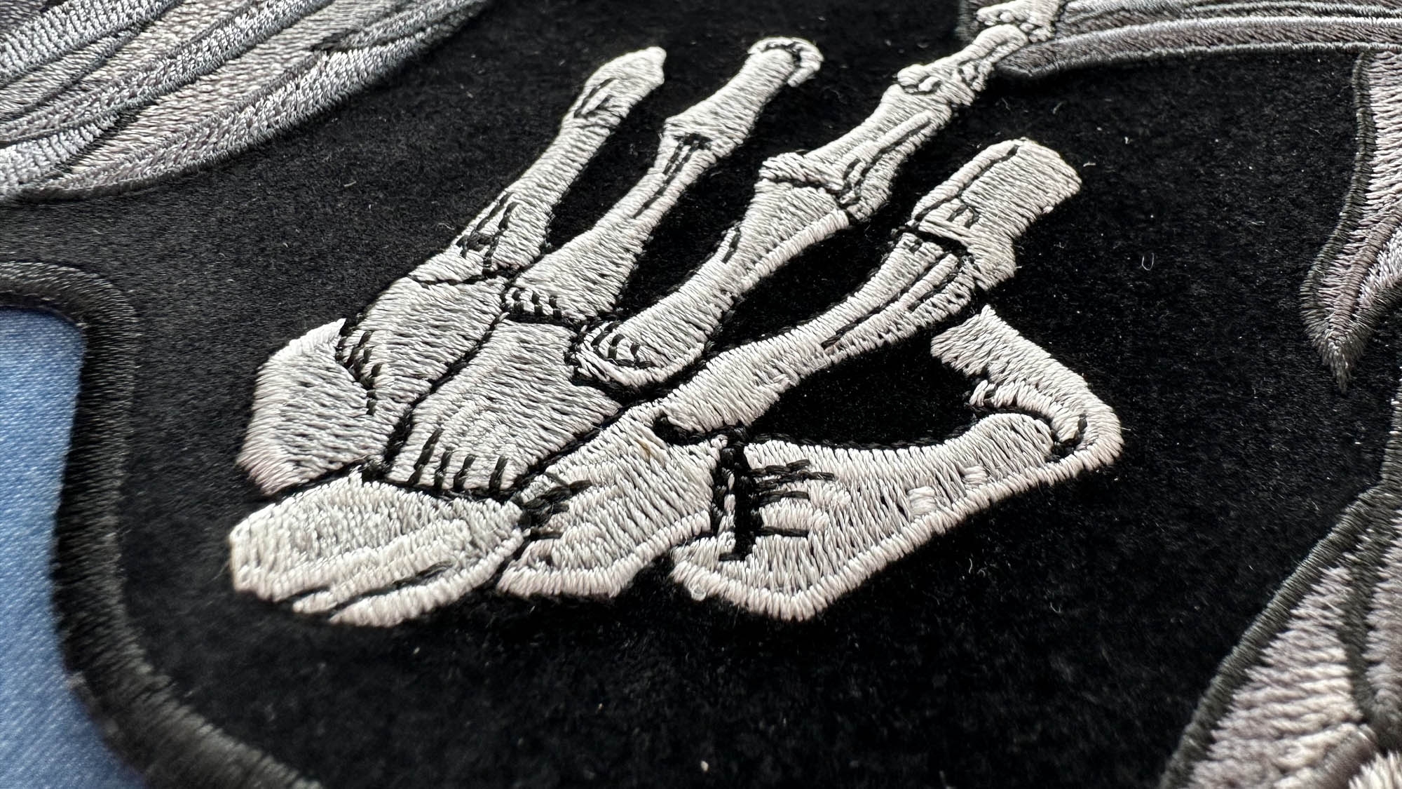 Skull Middle Finger Wings and Sickles Patch, Large Skull Patches for ...