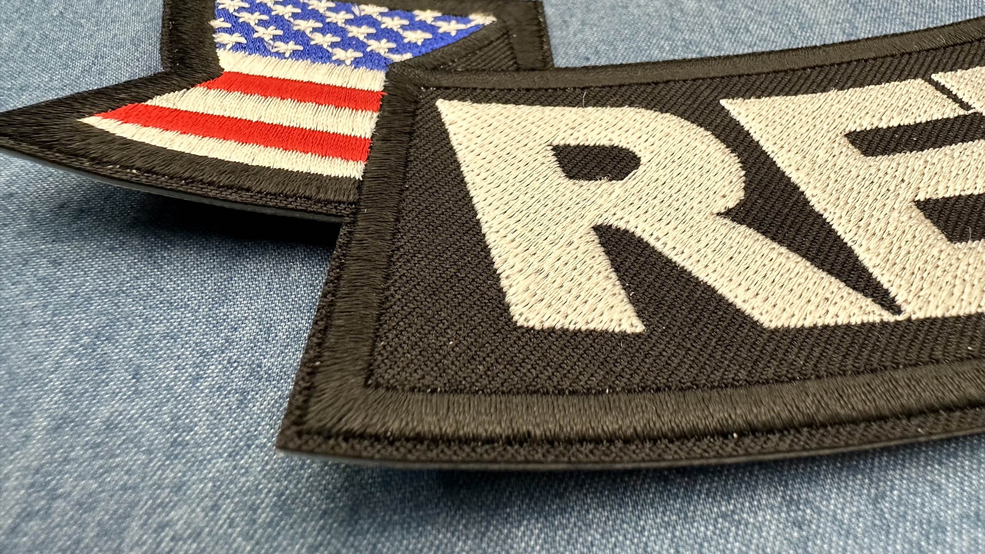 Retired Patch, US Flag Large Rocker Patch by Ivamis Patches