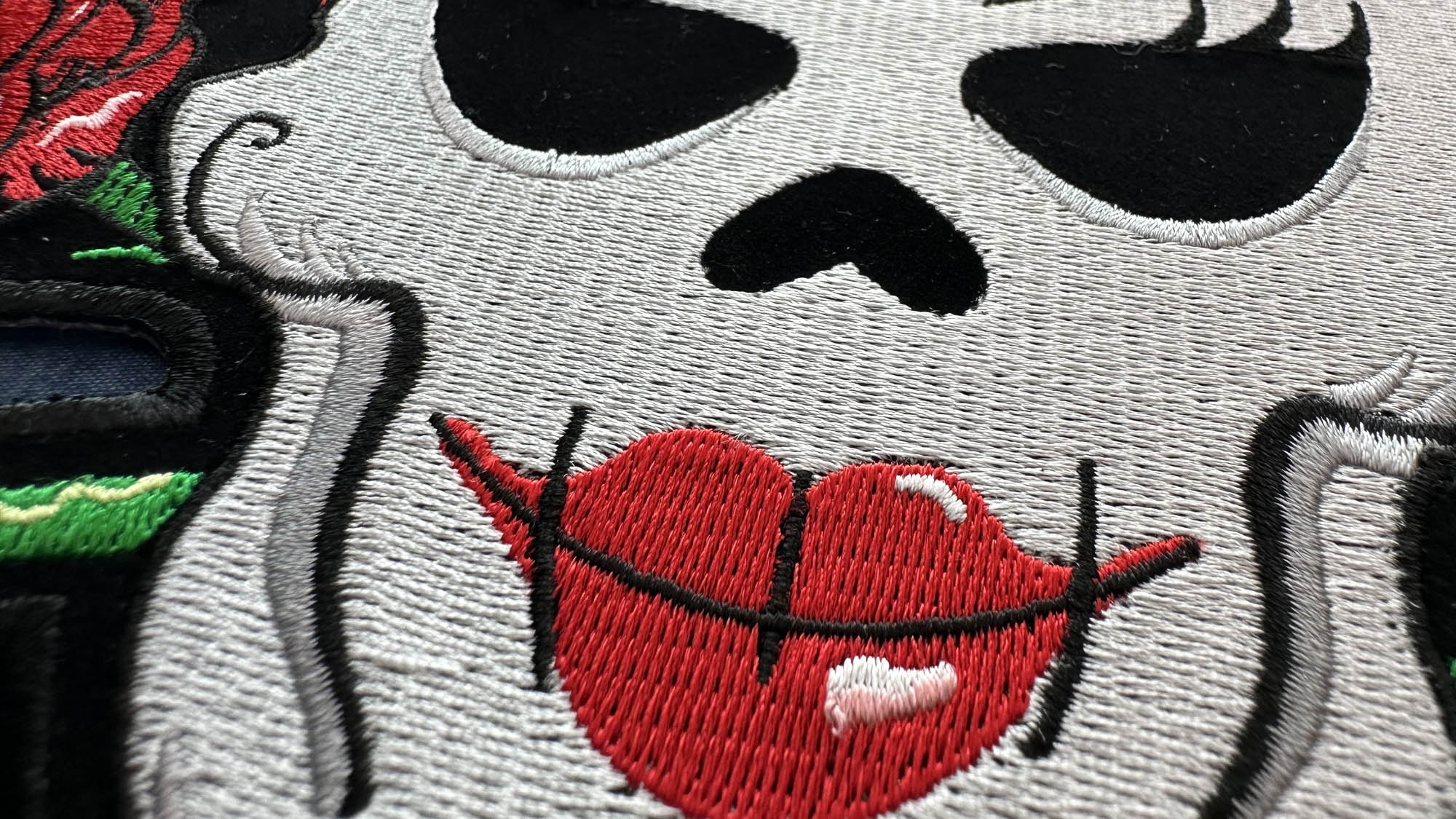 Girly Skull and Roses Patch, Large Skull Patches by Ivamis Patches