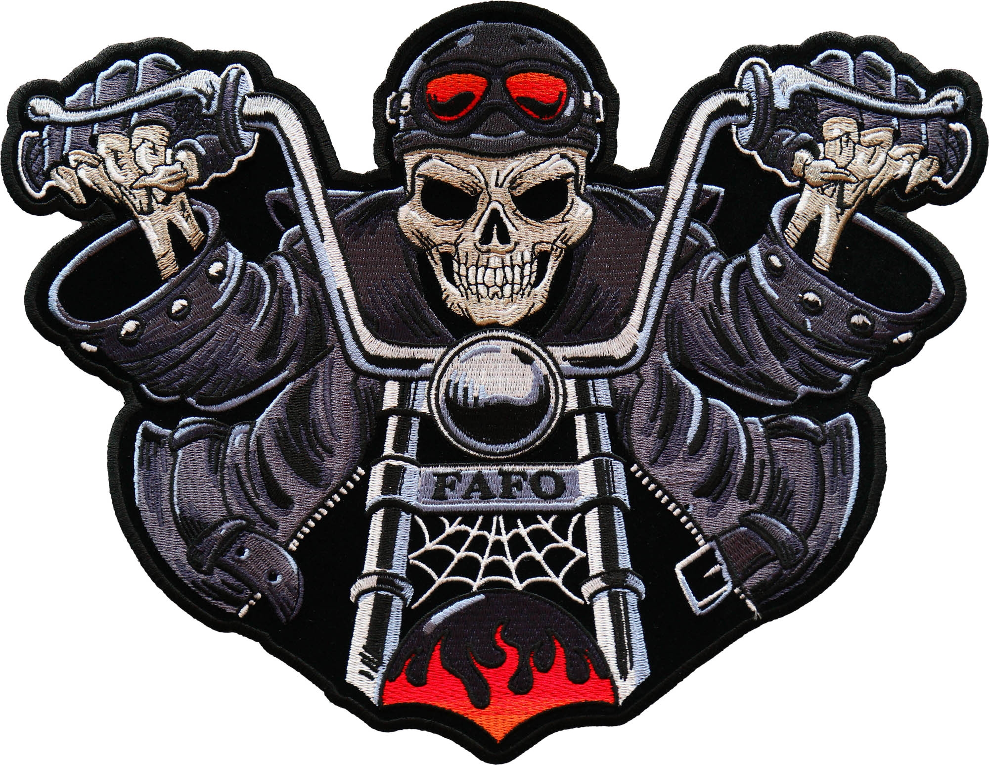 Skeleton Rider FAFO Patch, Large Skull Patches for Biker Jackets by ...
