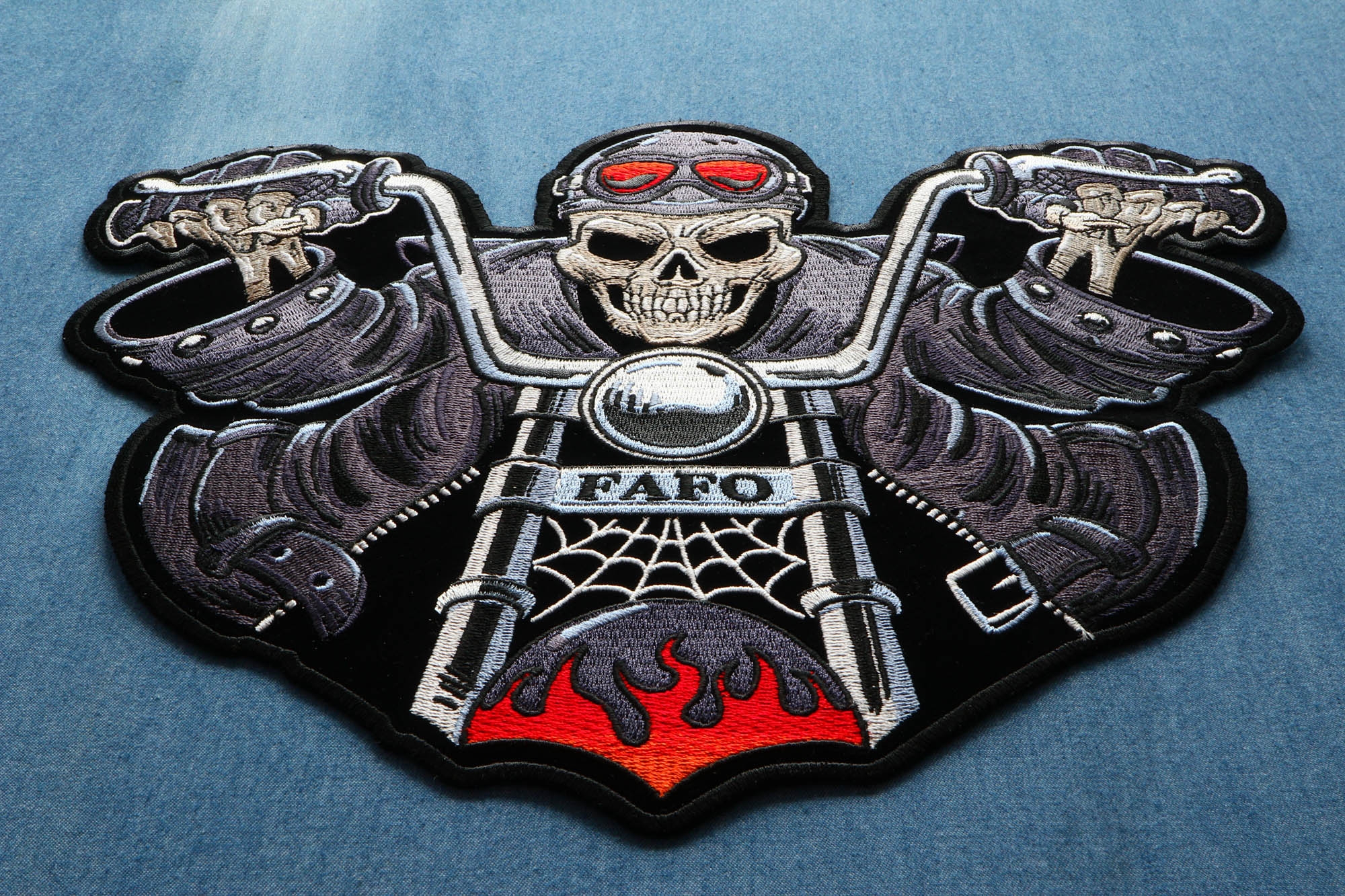 Skeleton Rider FAFO Patch, Large Skull Patches for Biker Jackets by ...