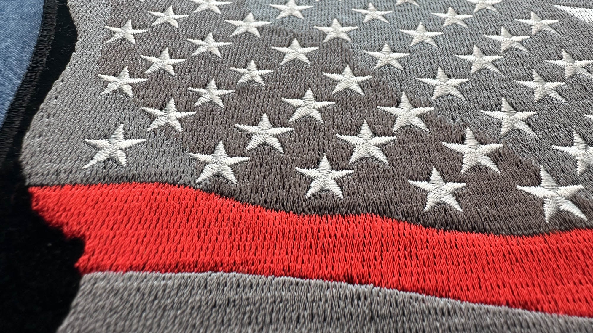 Red Stripe American Flag Patch, Large Patriotic Patches by Ivamis Patches