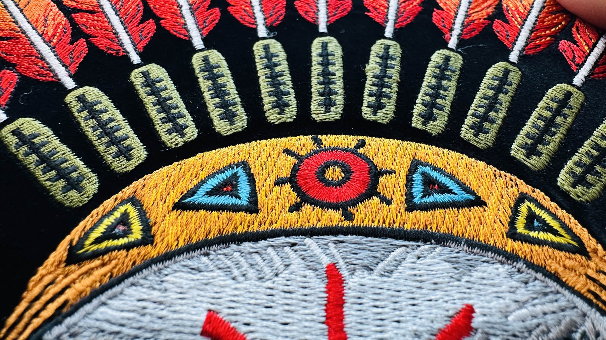 Snake Eye Skull with Feather Hat Patch, Large Indian Patches by Ivamis ...