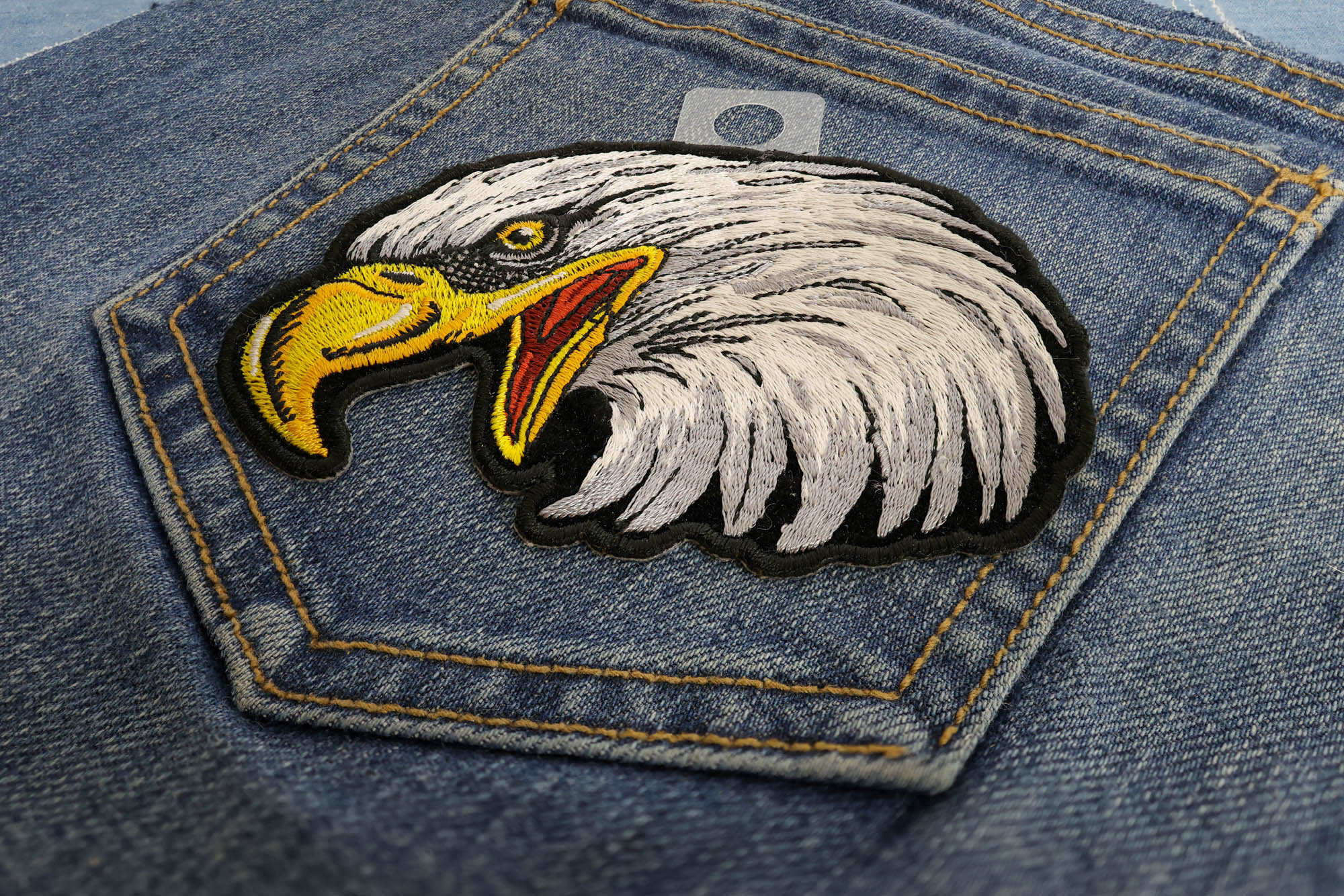 Eagle Head Facing Left Iron on Patch by Ivamis Patches