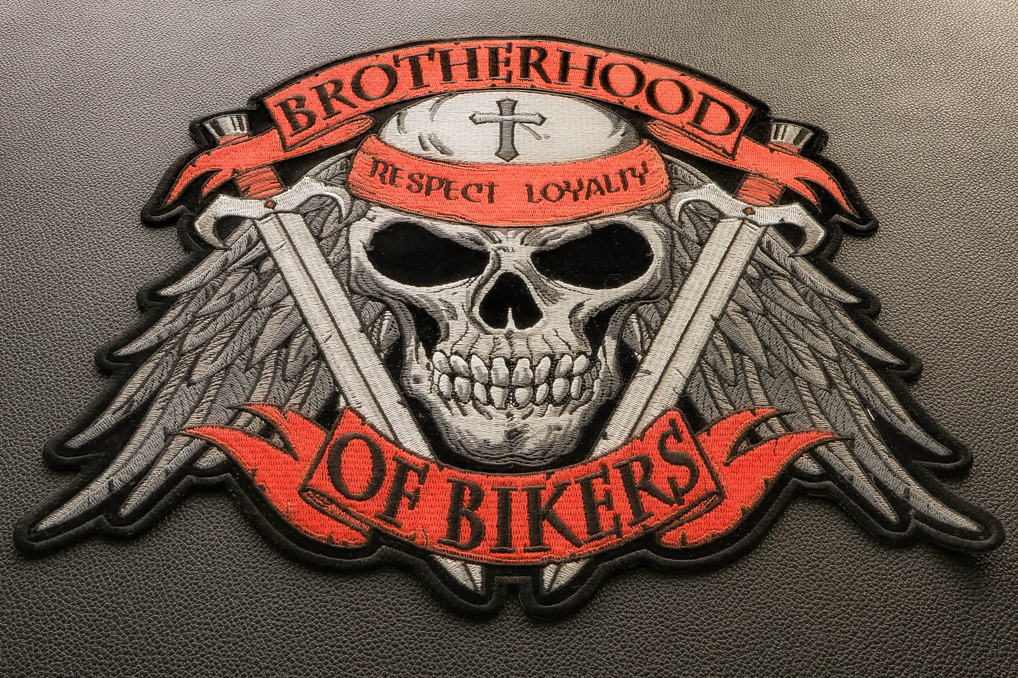 Brotherhood of Bikers Respect and Loyalty Skull Patch, Large Skull ...