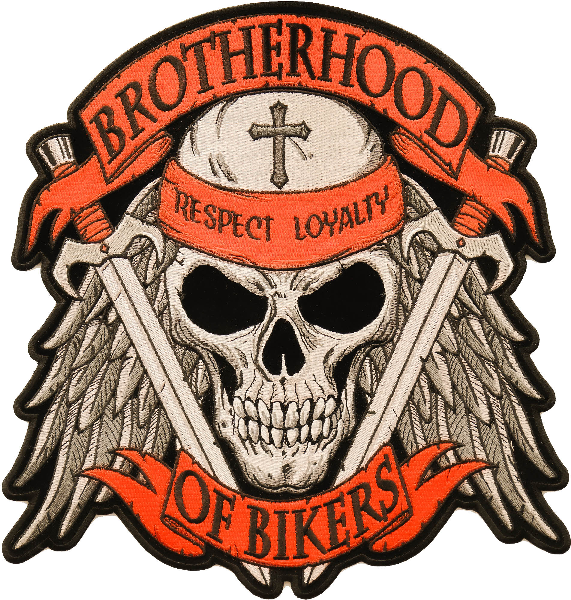 Brotherhood of Bikers Respect and Loyalty Skull Patch, Large Skull ...