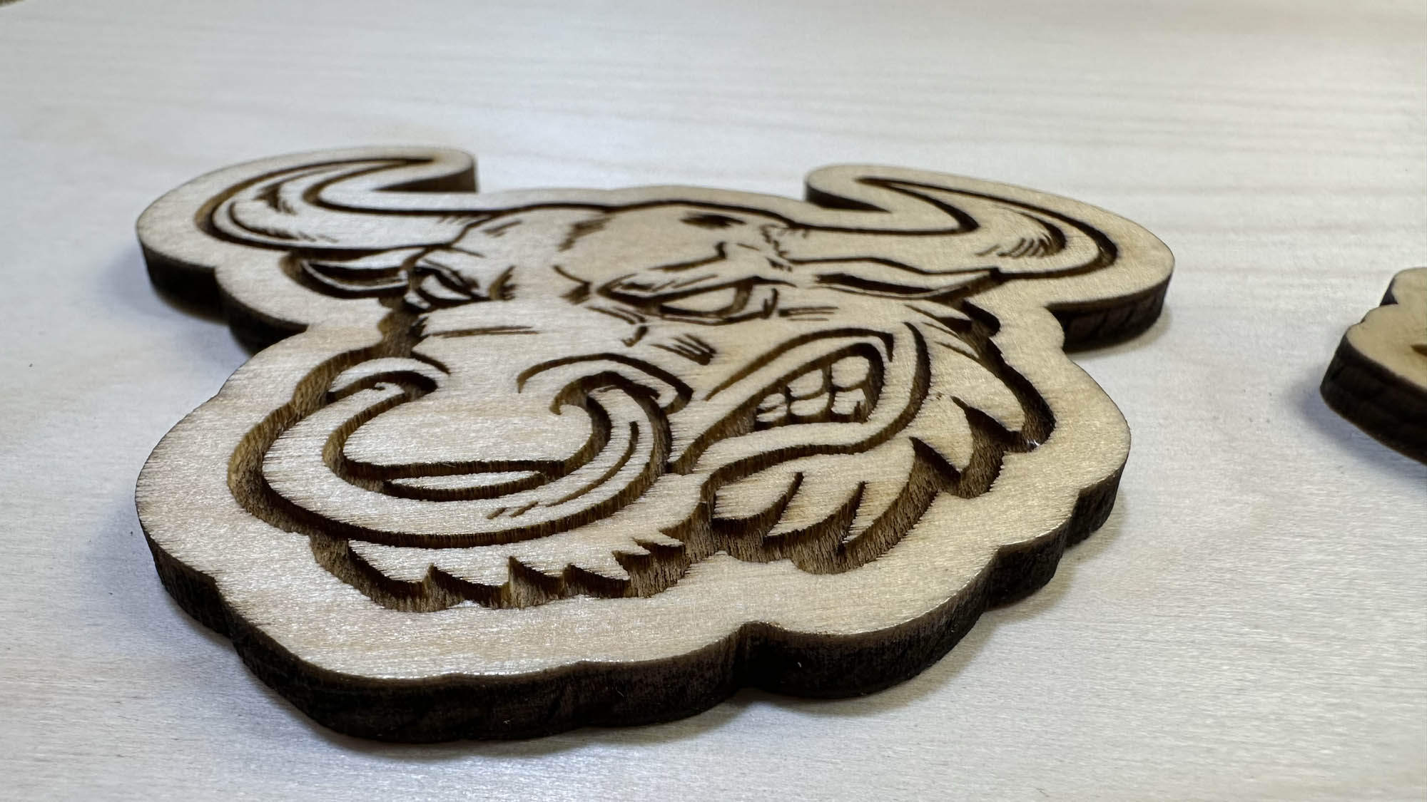 Angry Bull with Nose Ring Wood Decor by Ivamis Patches