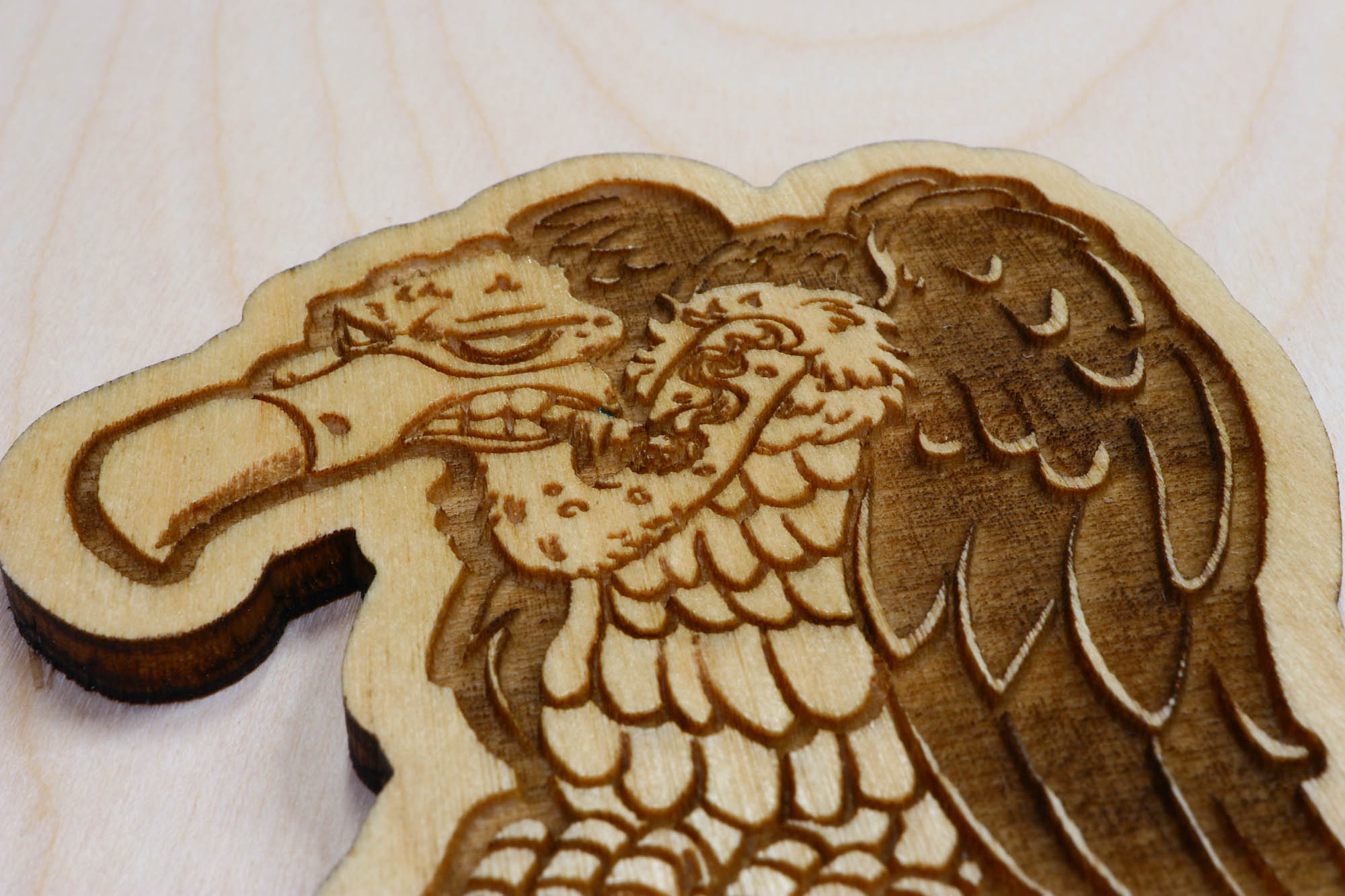 Buzzard Vulture on Skull Wood Decor by Ivamis Patches