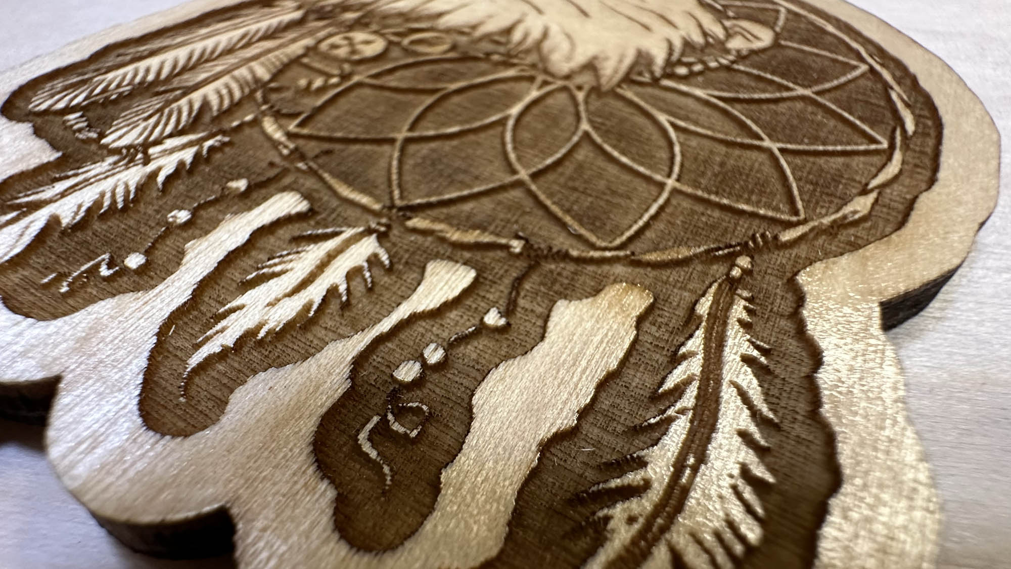 Eagle and Dreamcatcher Wood Decor by Ivamis Patches