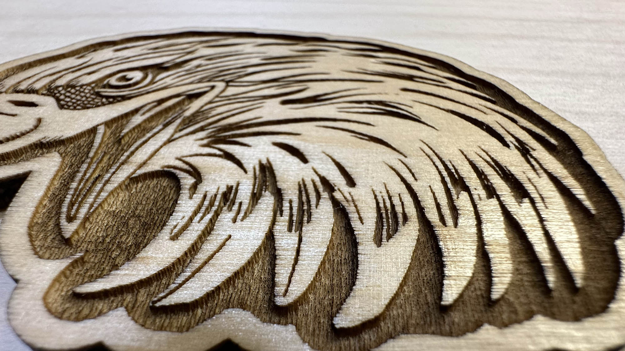 Eagle Head Wood Decor by Ivamis Patches
