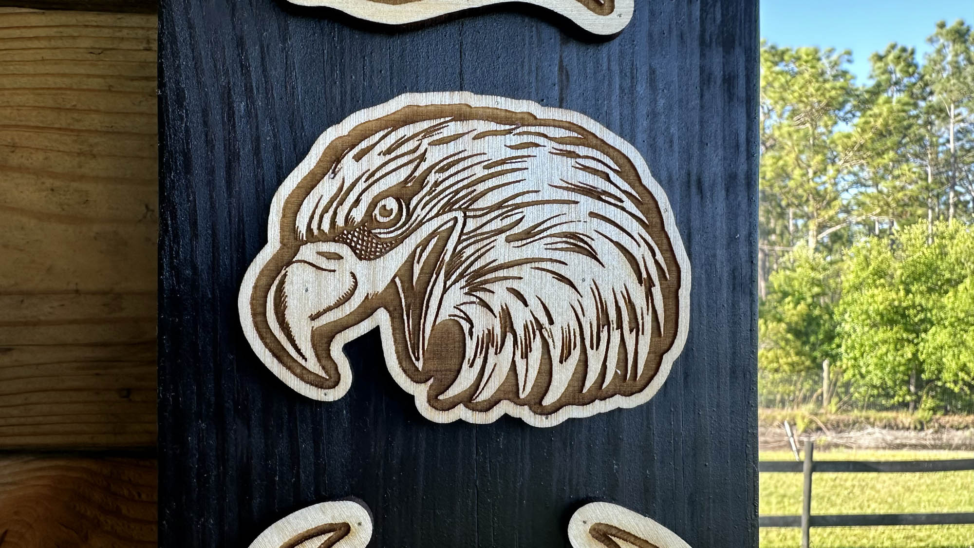 Eagle Head Wood Decor by Ivamis Patches