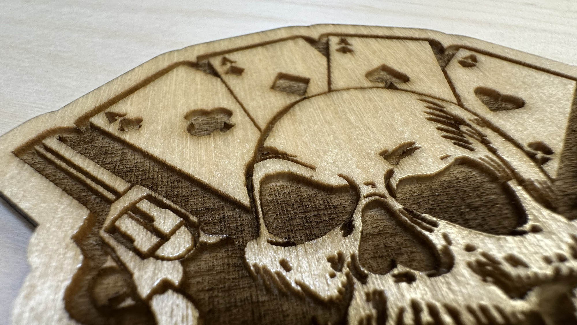 Skull and 4 Aces Wood Decor by Ivamis Patches