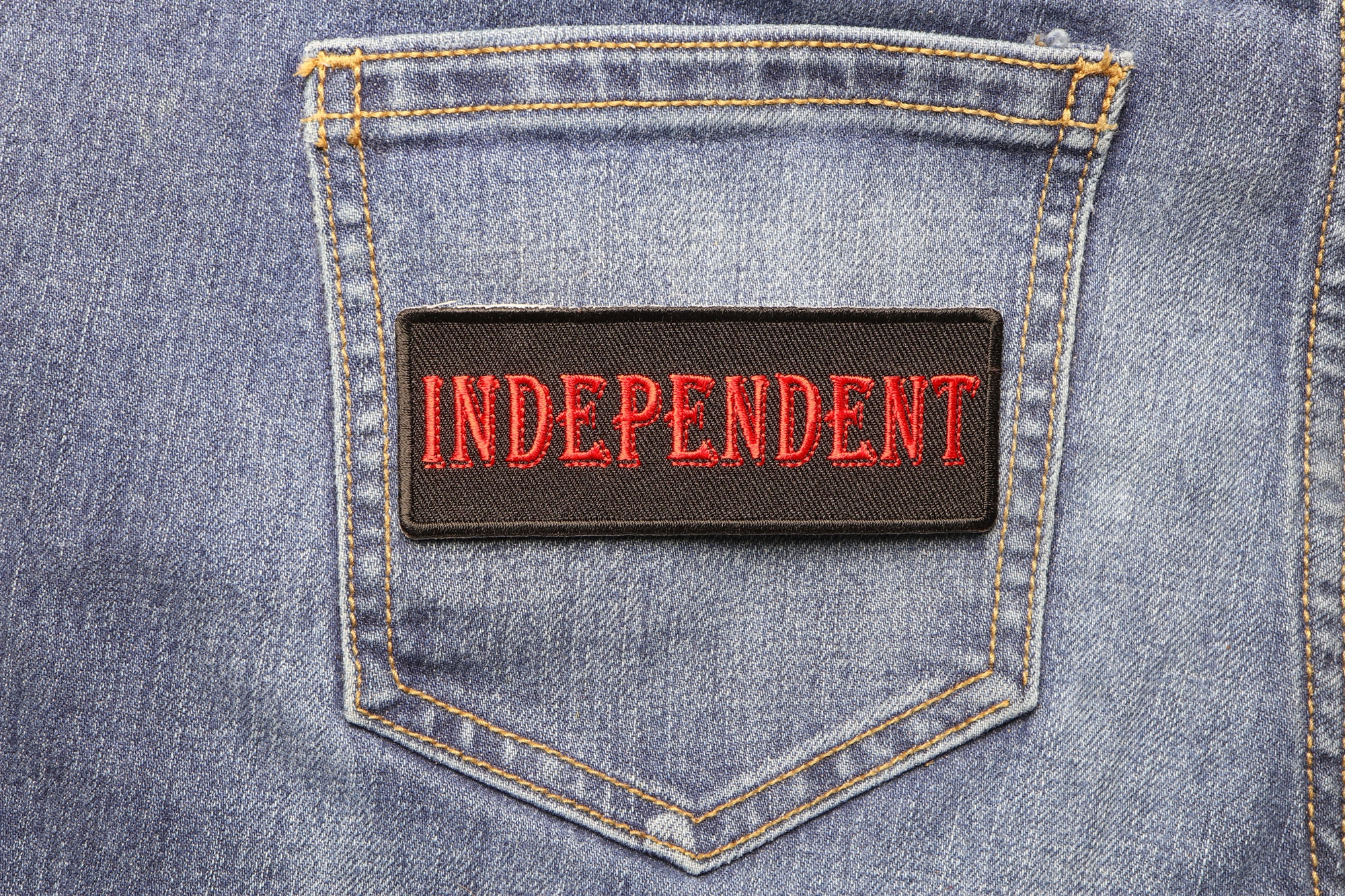 Independent Patch In Red Font | Embroidered Patches by Ivamis Patches