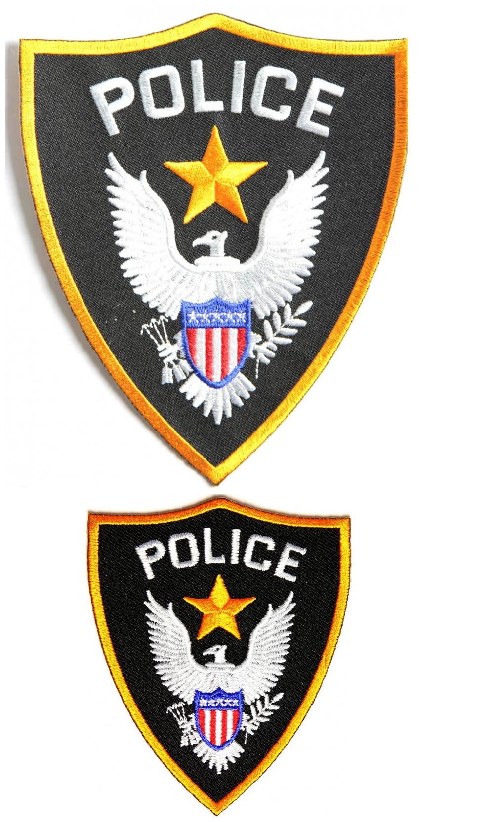 Police Patches Set Of 2 Small Police Shield Patch | Police Patches ...