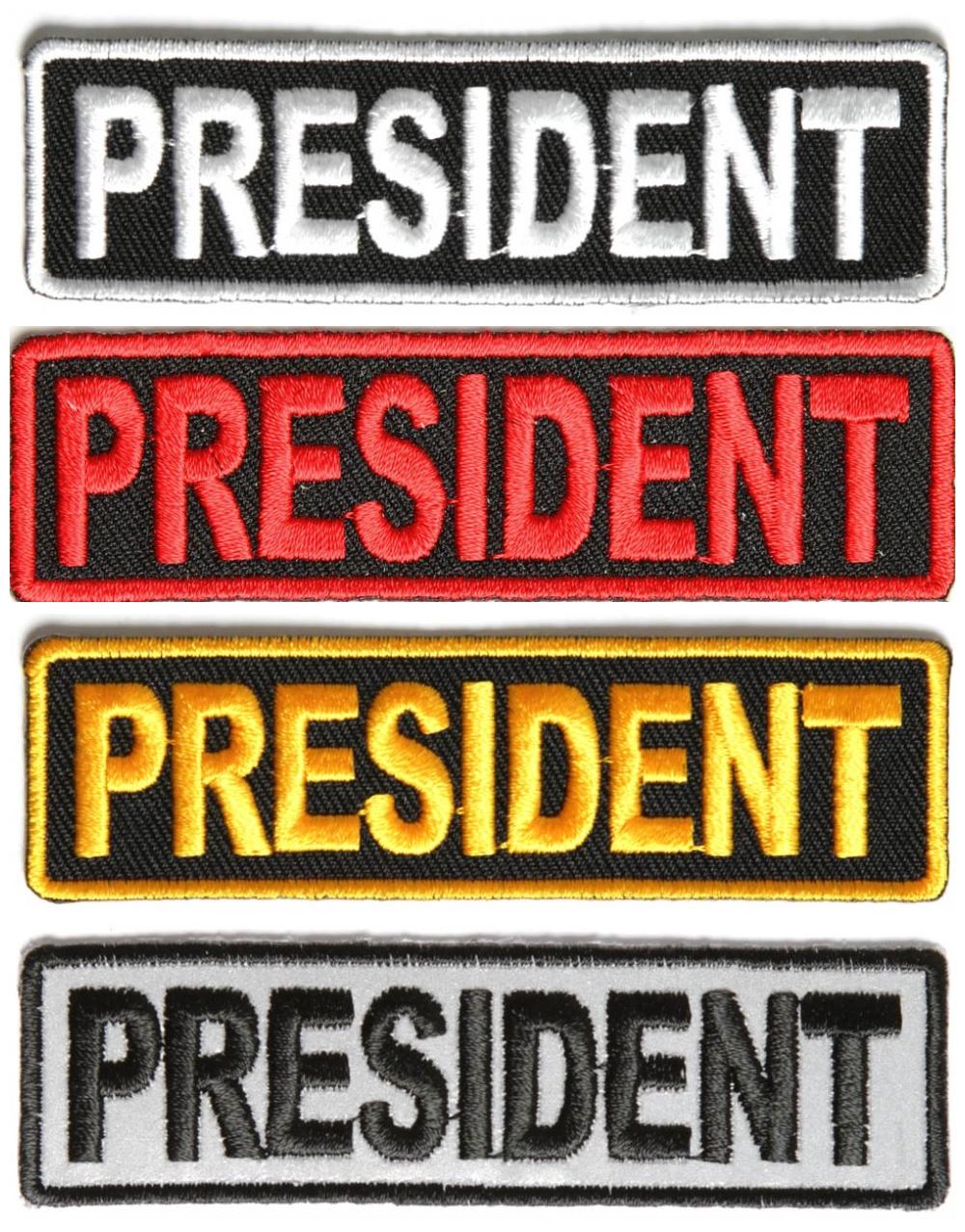 President Patches Embroidered In White Red Yellow Over Black and 1 ...