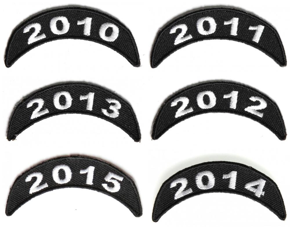 2010-2015 Year Patches Embroidered Black and White Small Stackable Top ...
