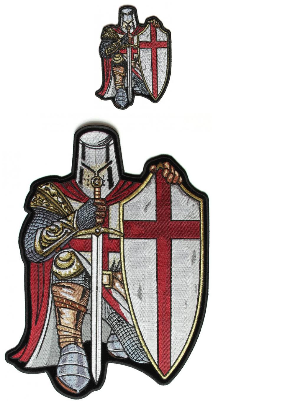 Red Knight Crusader Christian 2 Piece Patch Set | Christian Patches ...