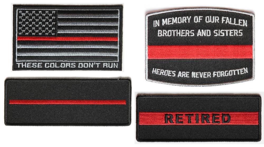 Thin Red Line Fire Fighter Patch Set Of 4 For Firefighters | Fire ...