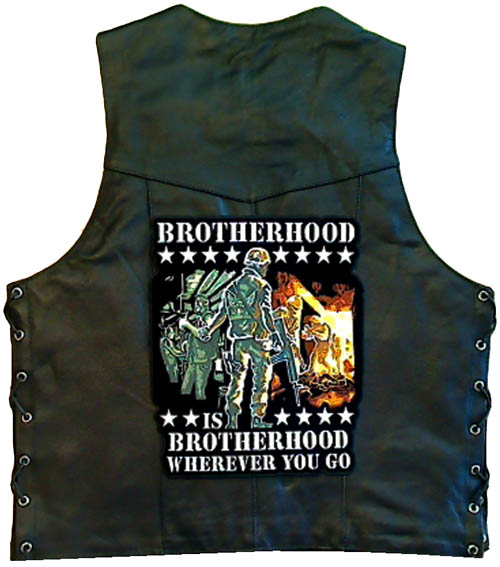 Brotherhood Biker Veteran Large PATCH | Military Patches -TheCheapPlace