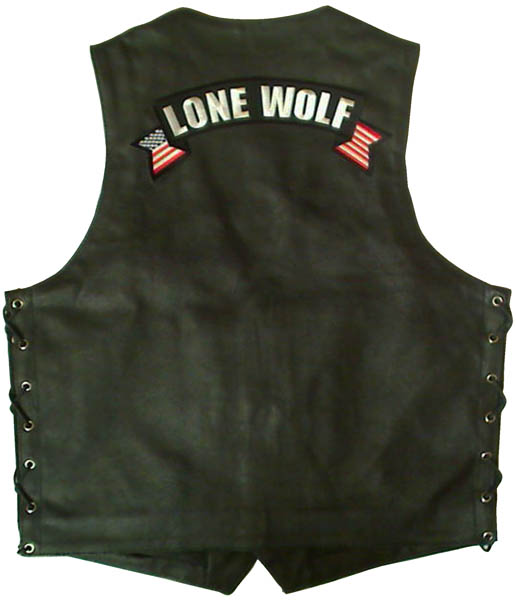 Lone Wolf Rocker Patch With American Flag | Embroidered Patches by ...