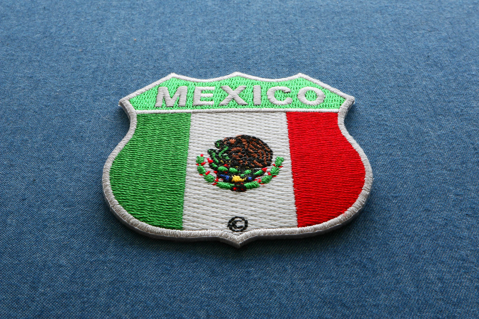 Iron On Mexico Flag Shield Patch | Embroidered Patches by Ivamis Patches