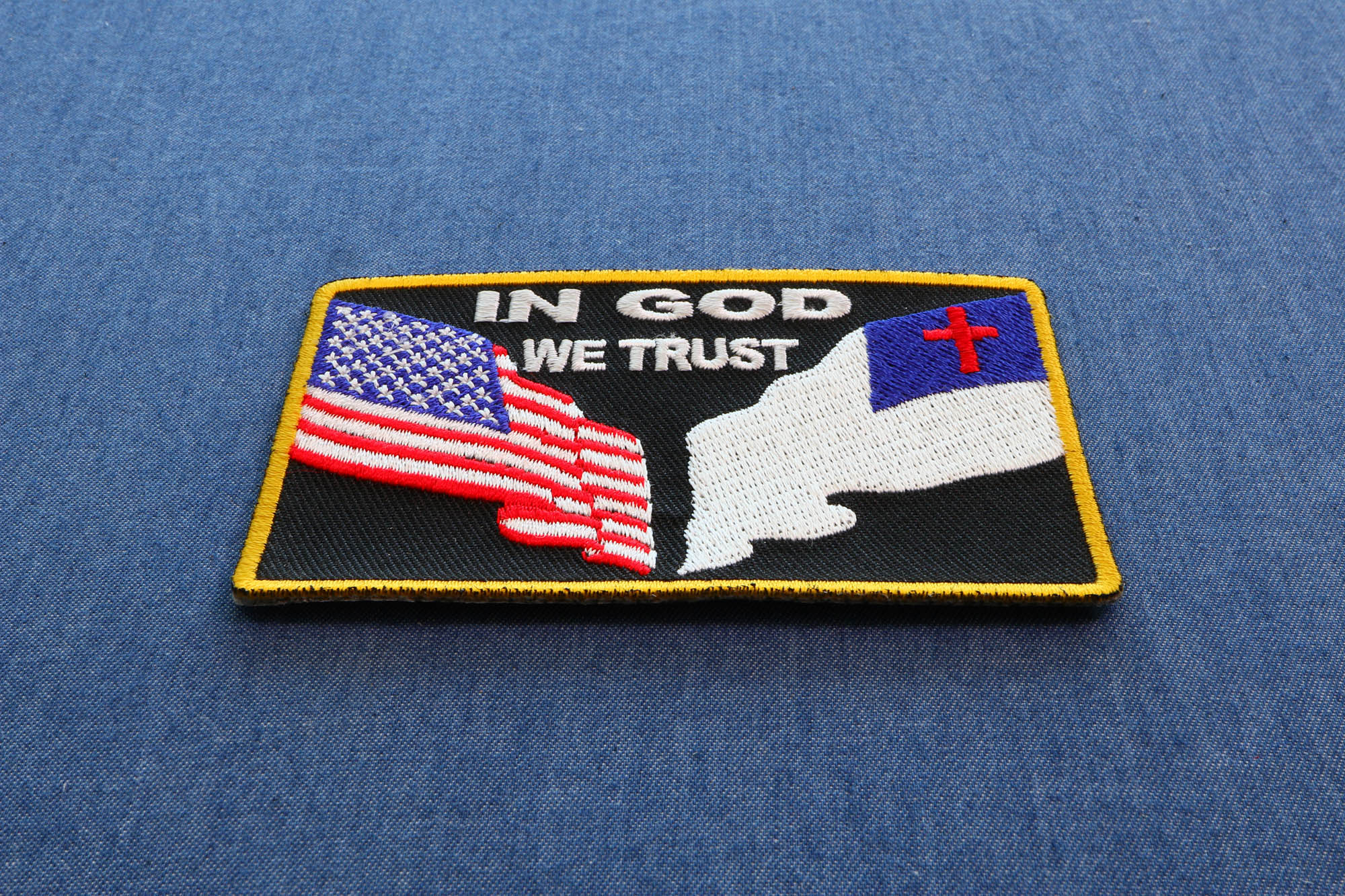 In God We Trust Christian American Flag Iron On Patch | Embroidered ...