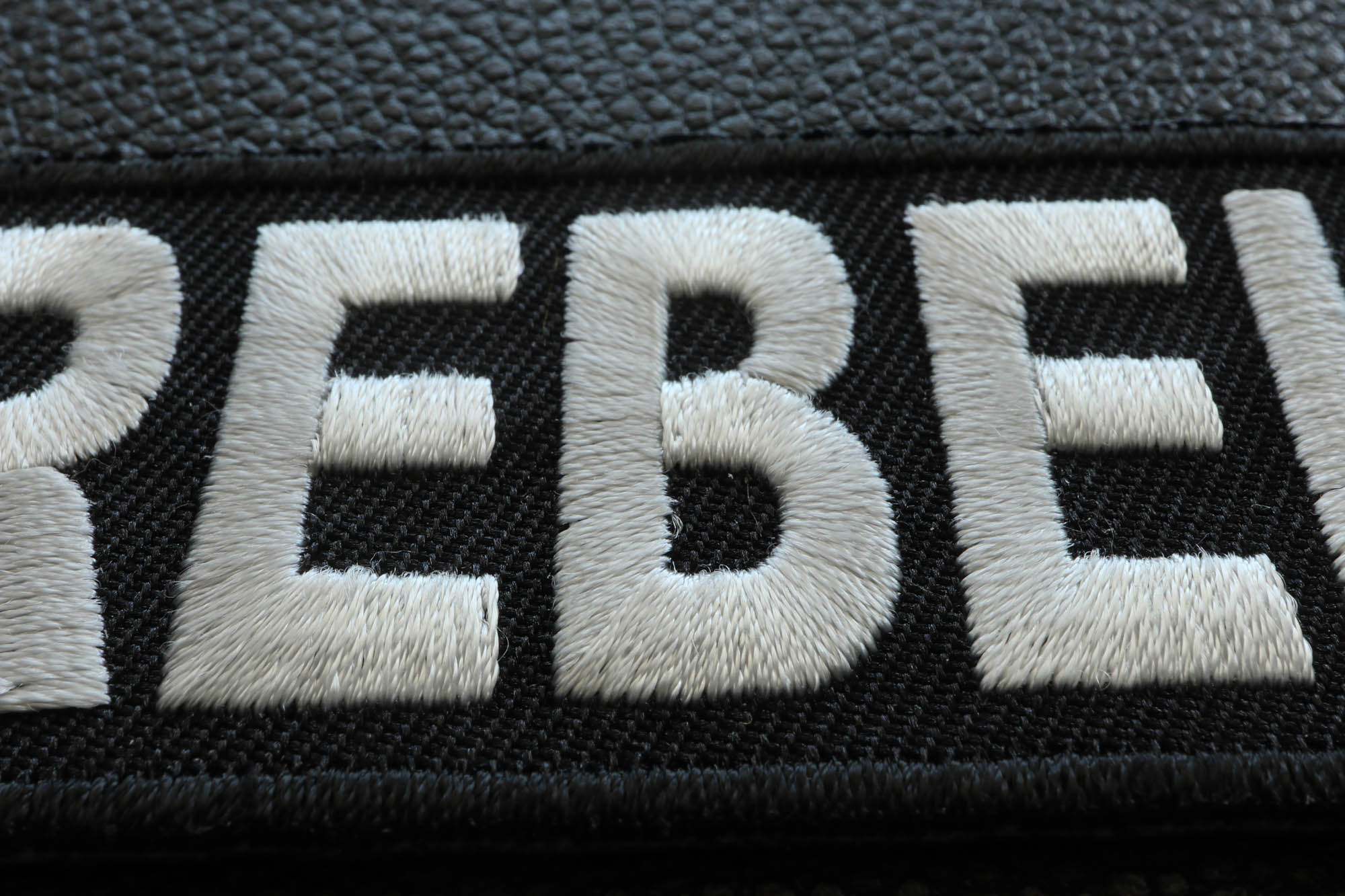 Rebel Patch In White and Black | Embroidered Patches by Ivamis Patches