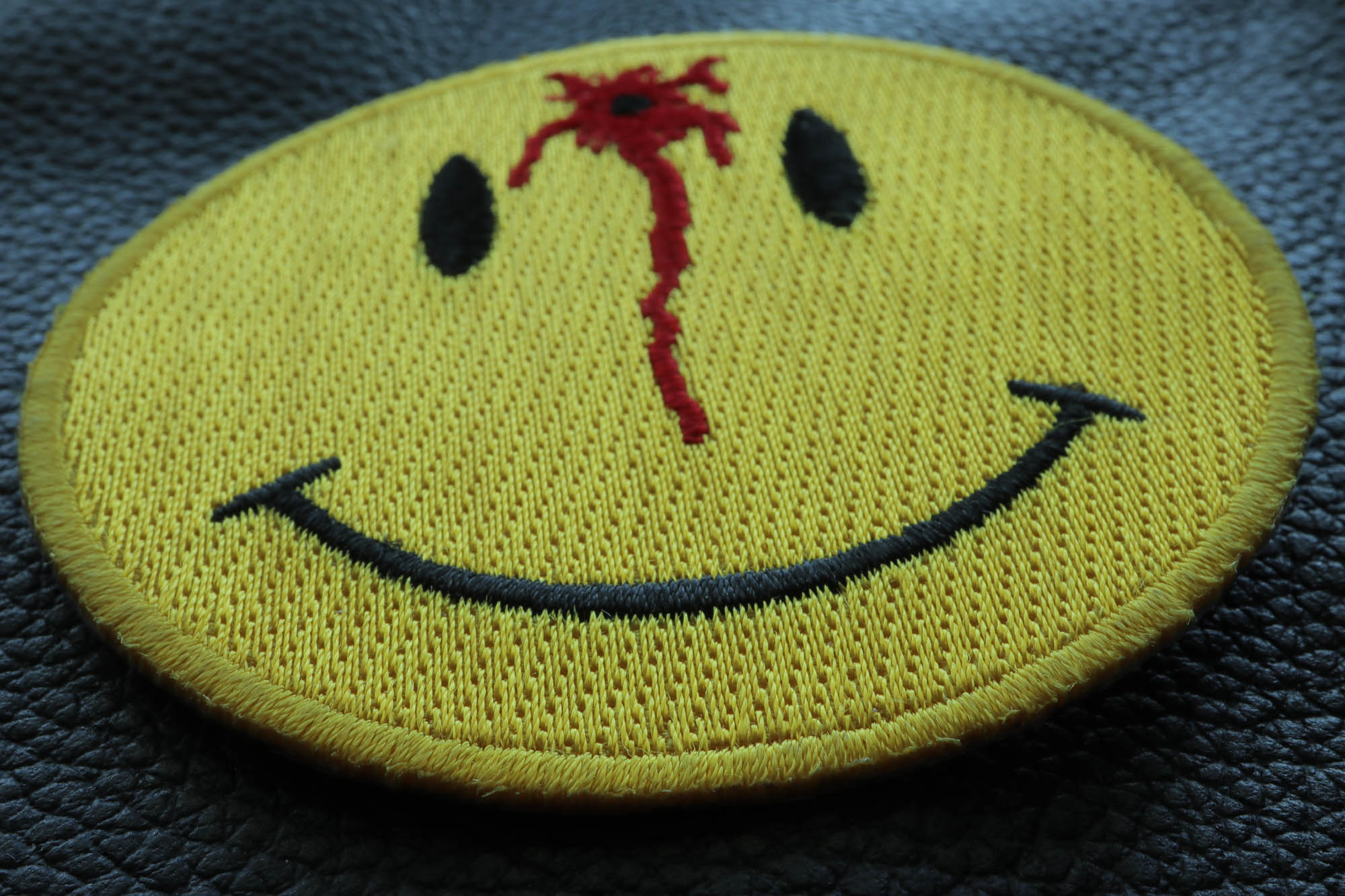 Smiley Face Bleeding With A Gun Shot Patch From Fun Patches | Embroidered Patches by Ivamis Patches
