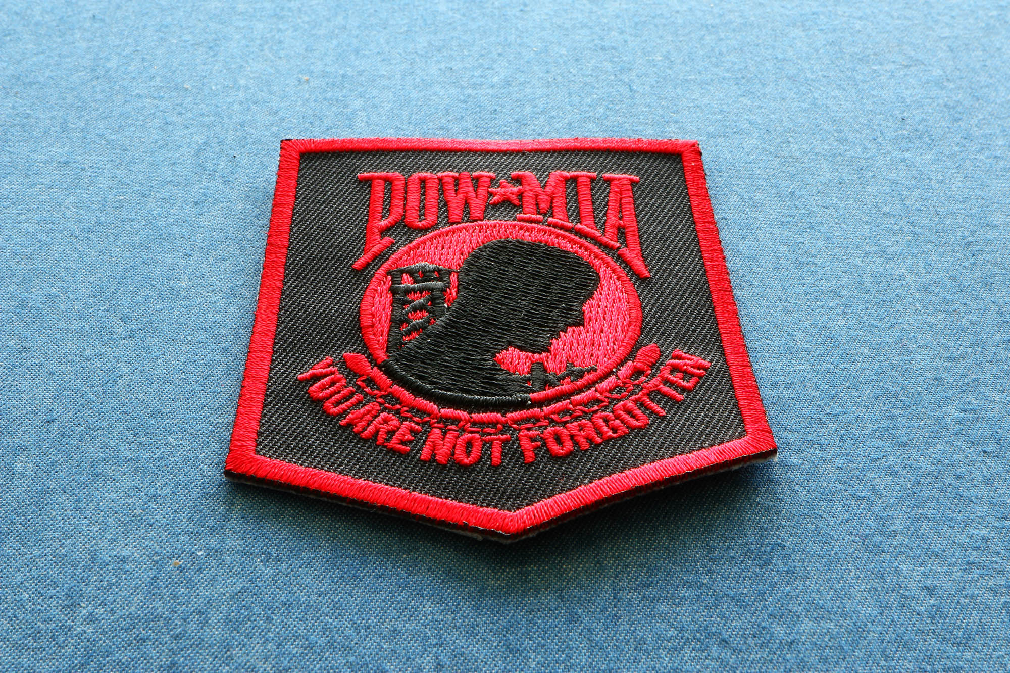 POW MIA Patch Black Red | US Military Veteran Patches by Ivamis Patches