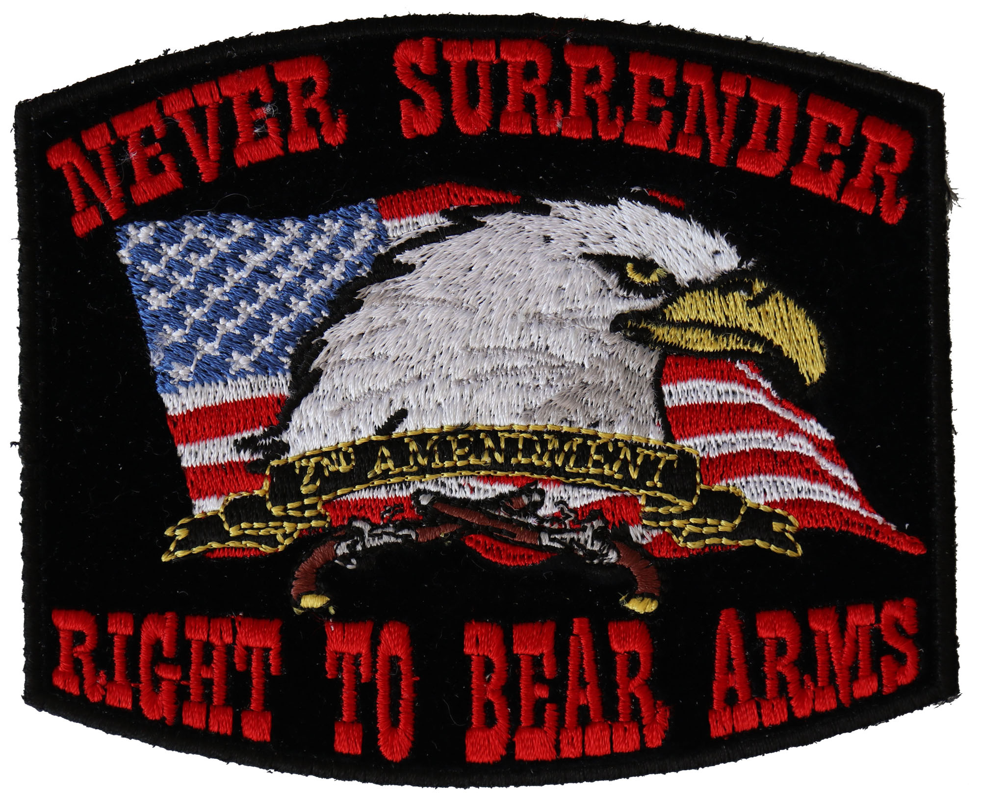 Never Surrender Black 2nd Amendment Patch | US Military Veteran Patches ...