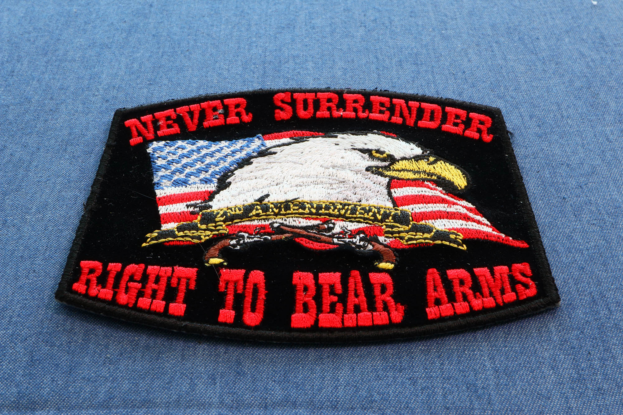 Never Surrender Black 2nd Amendment Patch | US Military Veteran Patches ...