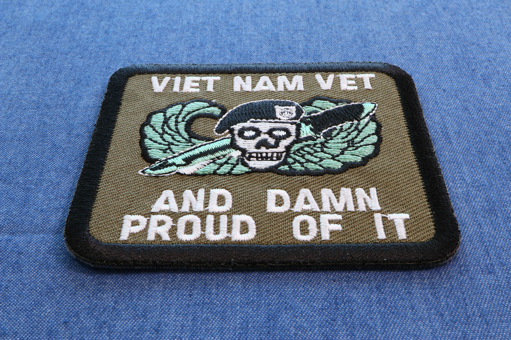 Vietnam Vet and Damn Proud Of It Patch, Skull Patches by Ivamis Patches