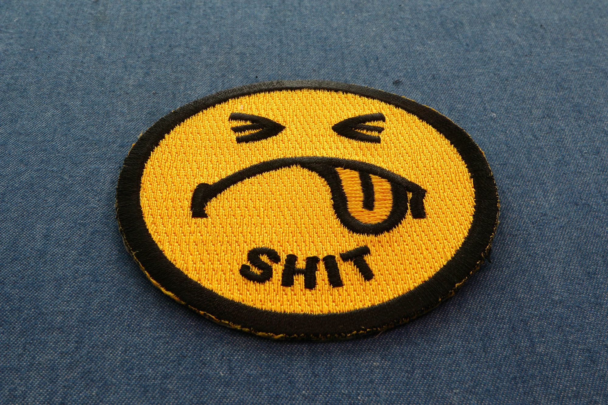 Shit Smiley Face Patch -Embroidered Iron On | Embroidered Patches by ...