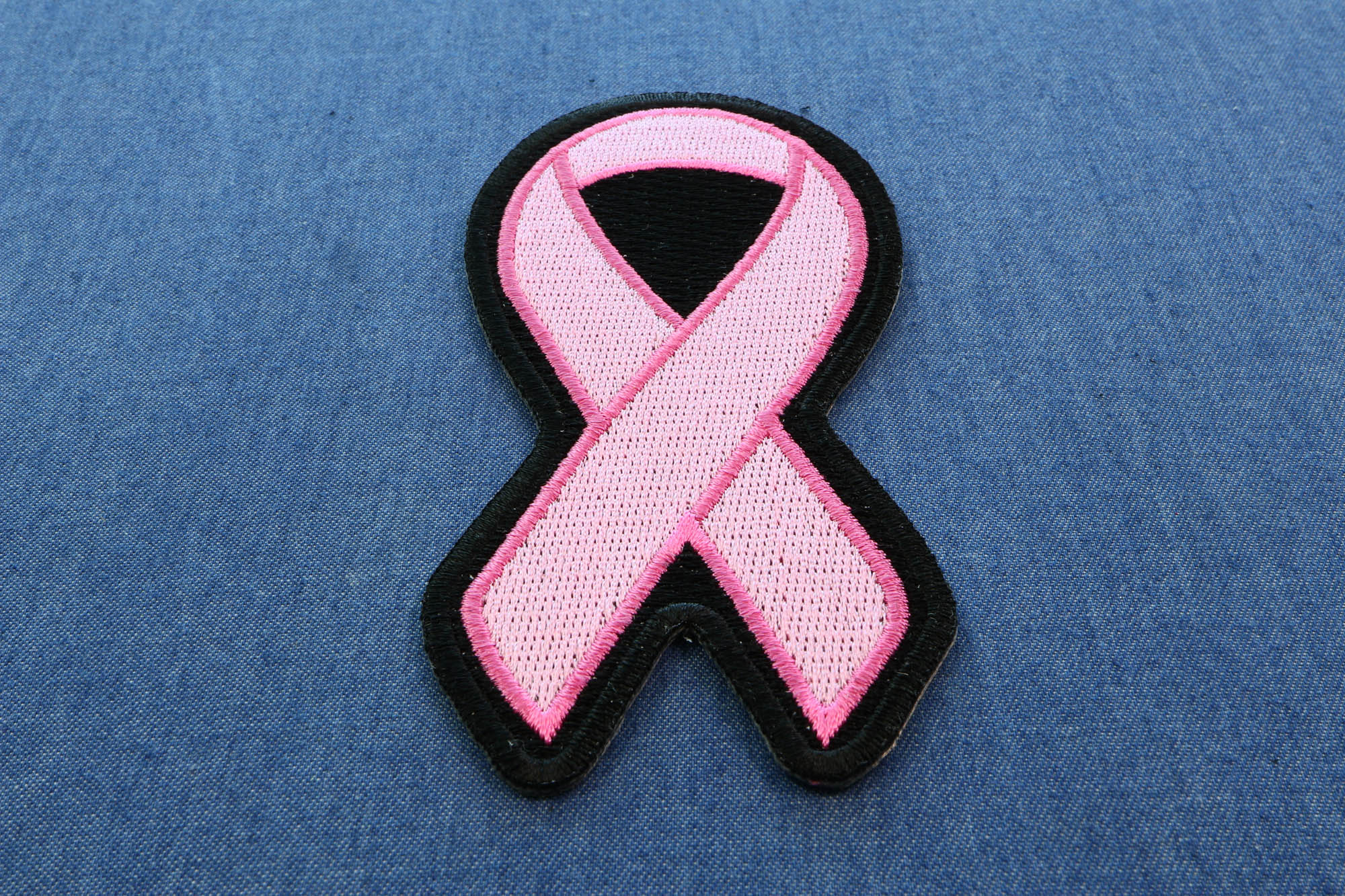 Medium Sized Pink Ribbon Embroidered Iron On Patch | Embroidered ...
