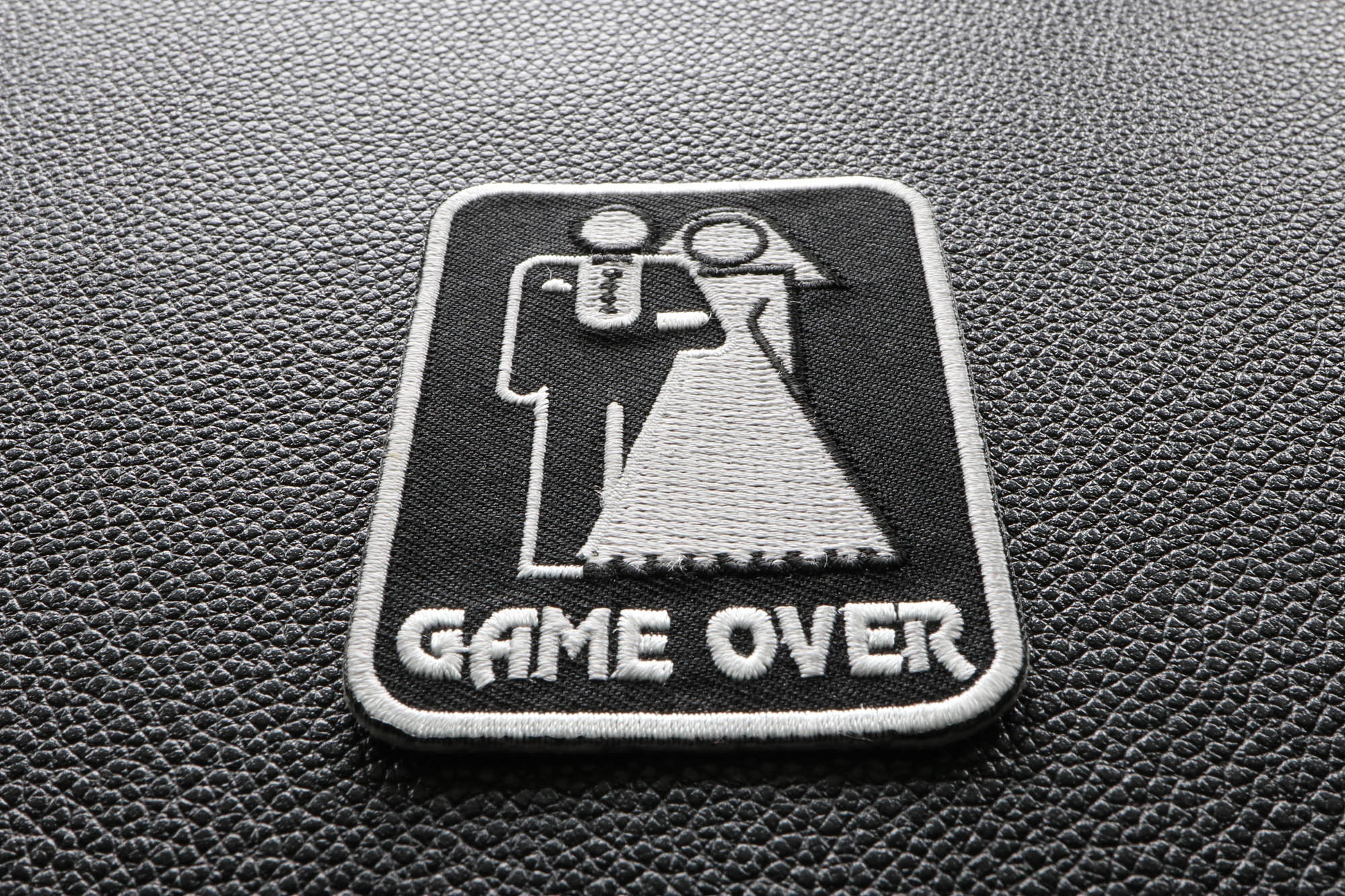 Game Over Funny Iron On Patch About Marriage | Embroidered Patches by ...