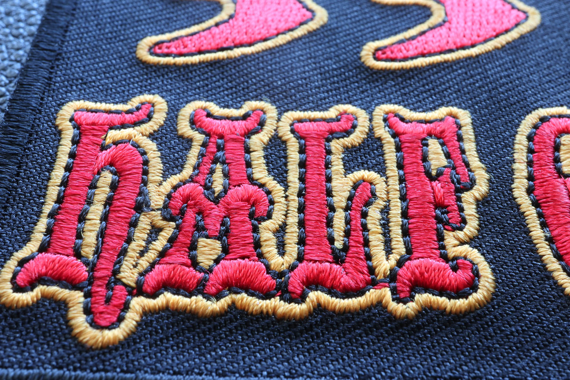 333 Half Evil Fun Iron On Patch In Red Black Yellow | Embroidered ...