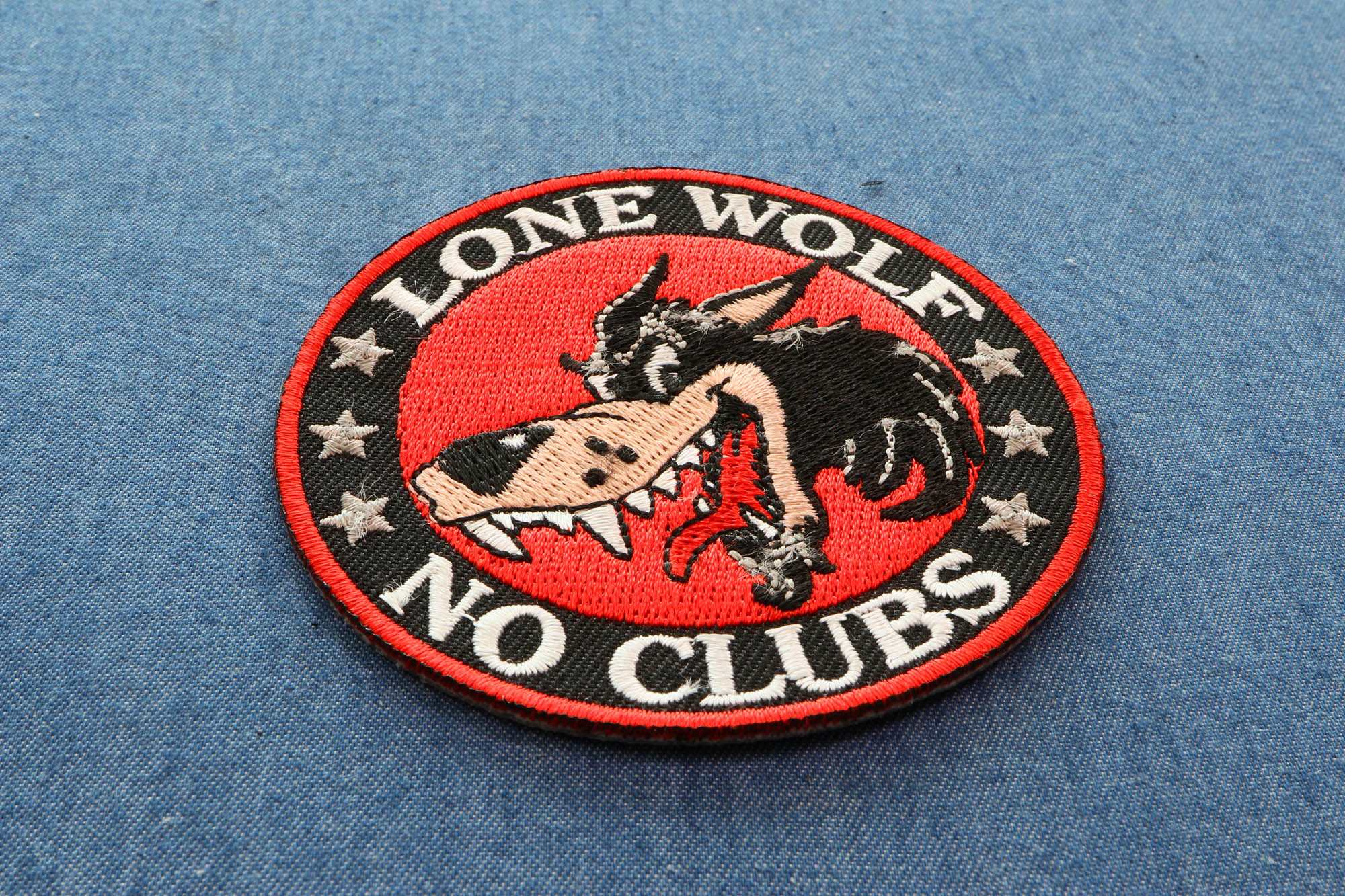 Lone Wolf No Clubs Patch - Lone Rider Biker Patches | Embroidered ...