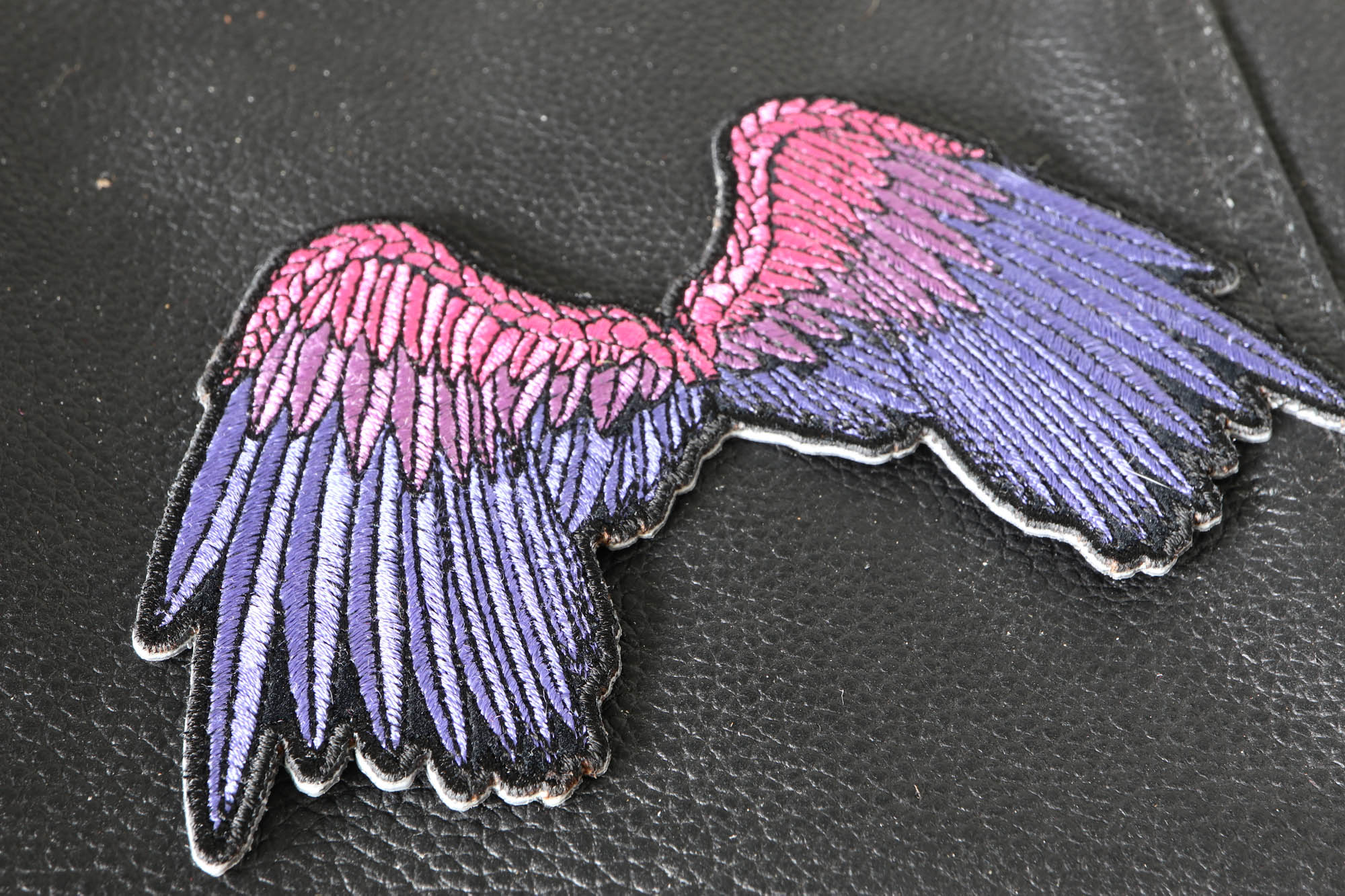 Small Angel Wings Patch In Pink | Embroidered Patches by Ivamis Patches