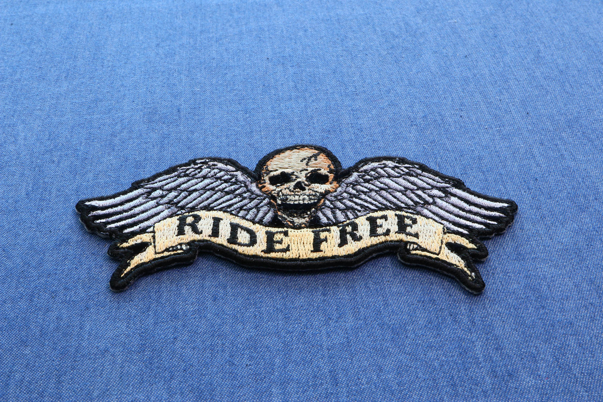 Ride Free Skull and Wings Patch, Biker Skull Patches by Ivamis Patches