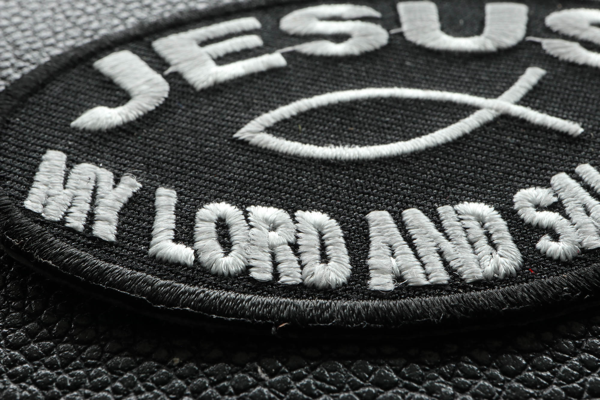 Jesus My Lord and Saviour With Fish Symbol Iron On Embroidered Patch ...