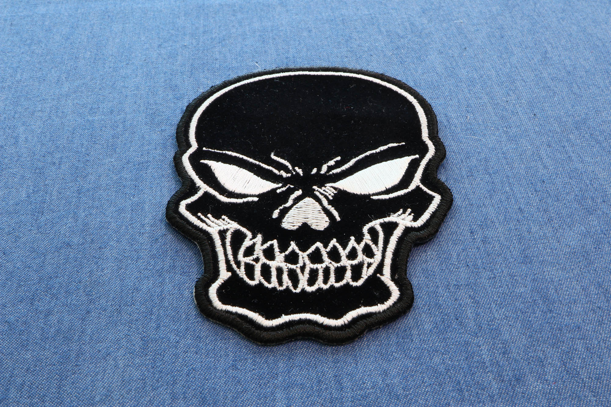 Black Skull Patch, Biker Skull Patches by Ivamis Patches