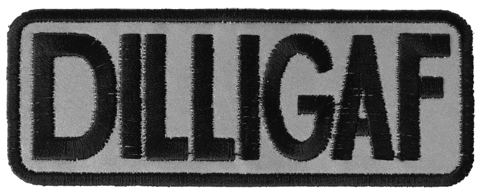 Reflective Dilligaf Patch - Biker Saying Patches by Ivamis Patches