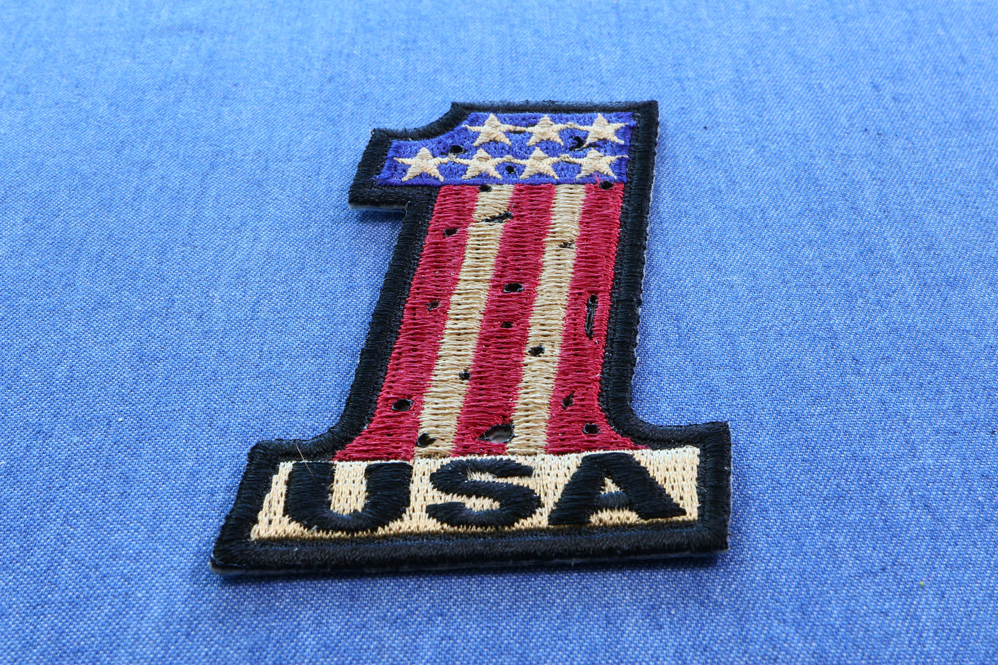 Number 1 USA Vintage Flag and Stars Patch | US Military Veteran Patches ...