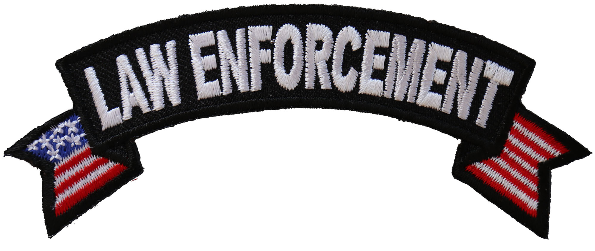 Law Enforcement US Flag Small Rocker Patch | Embroidered Patches by ...