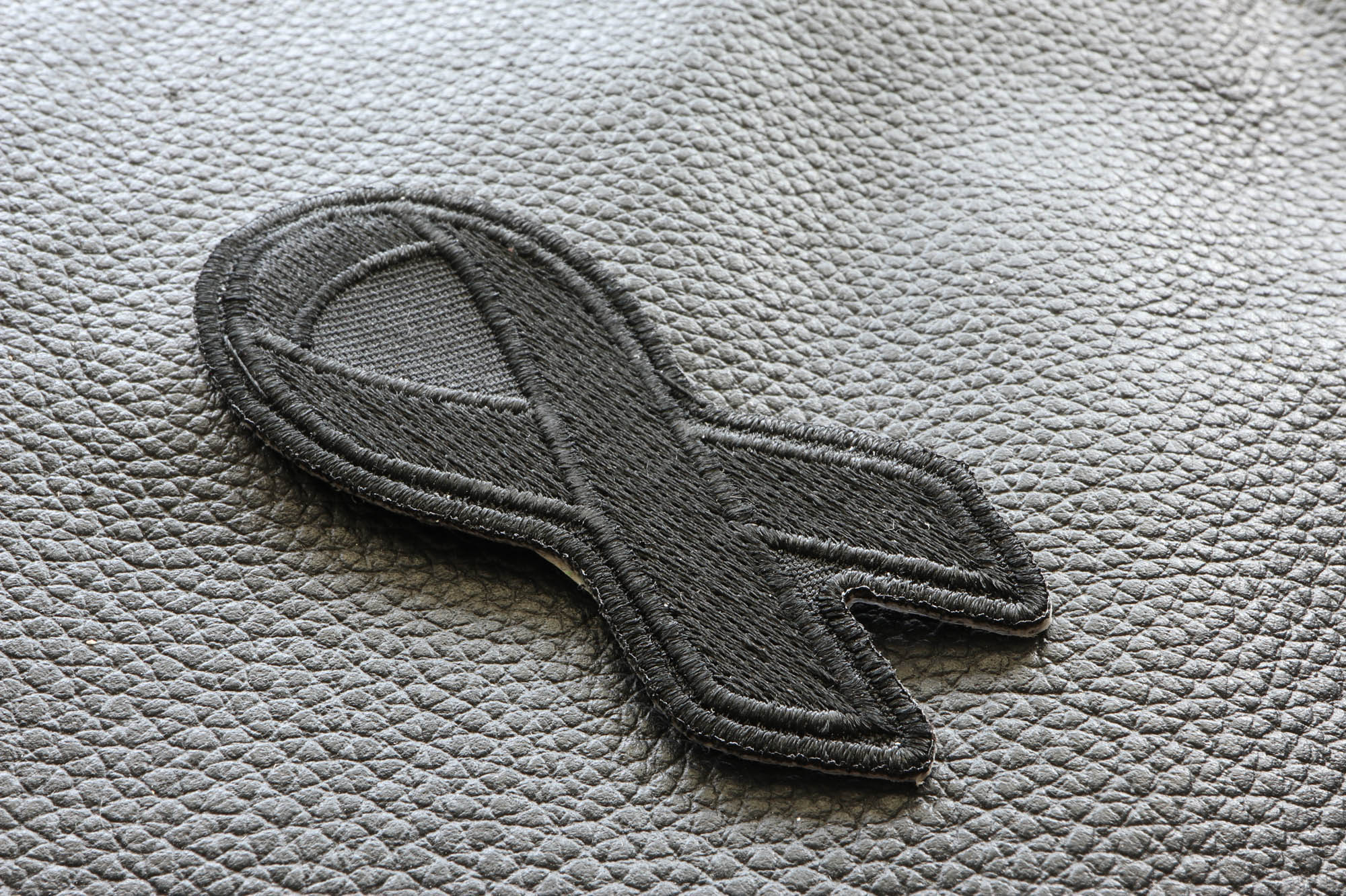 Black Ribbon Patch, Support Ribbon Patches by Ivamis Patches