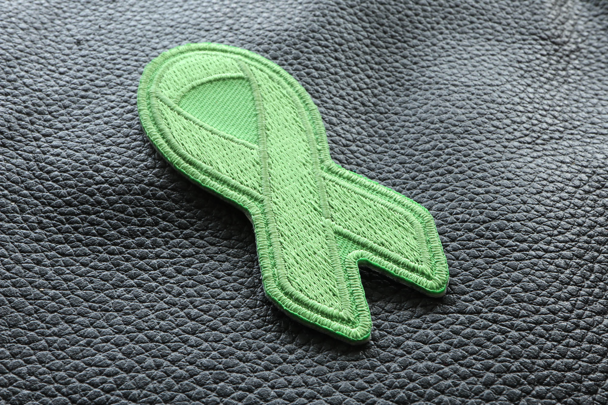 Green Ribbon Embroidered Patch by Ivamis Patches