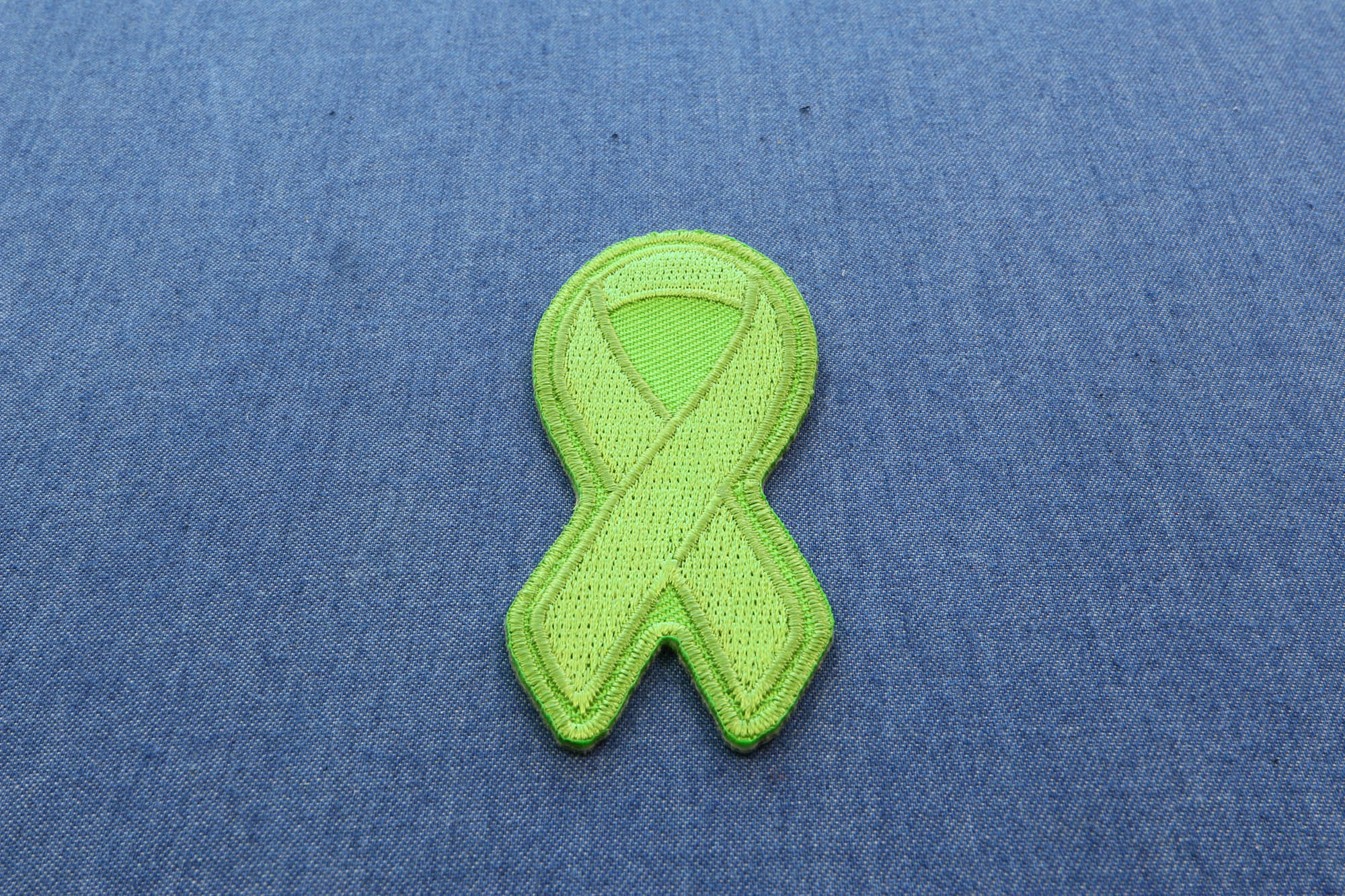 Green Ribbon Embroidered Patch by Ivamis Patches